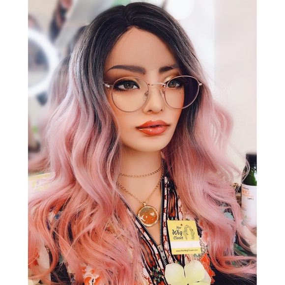 Her Wig Closet | Accessories | Pastel Pink Ombre Lace Front Wig Ashley ...